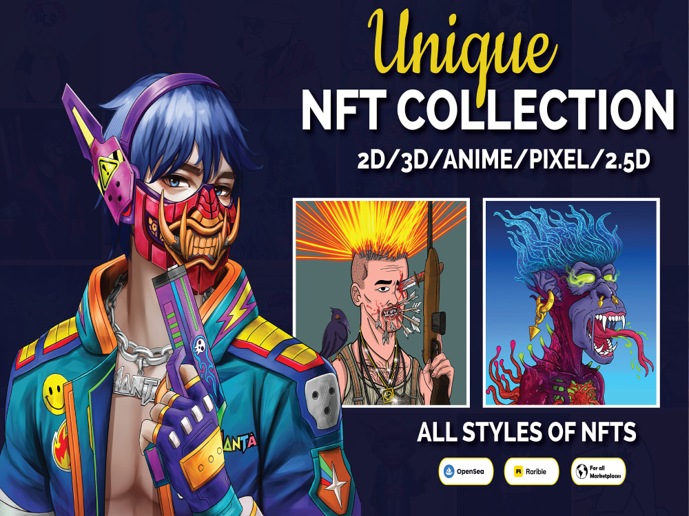 NFT character & collection in all styles for your business | Upwork