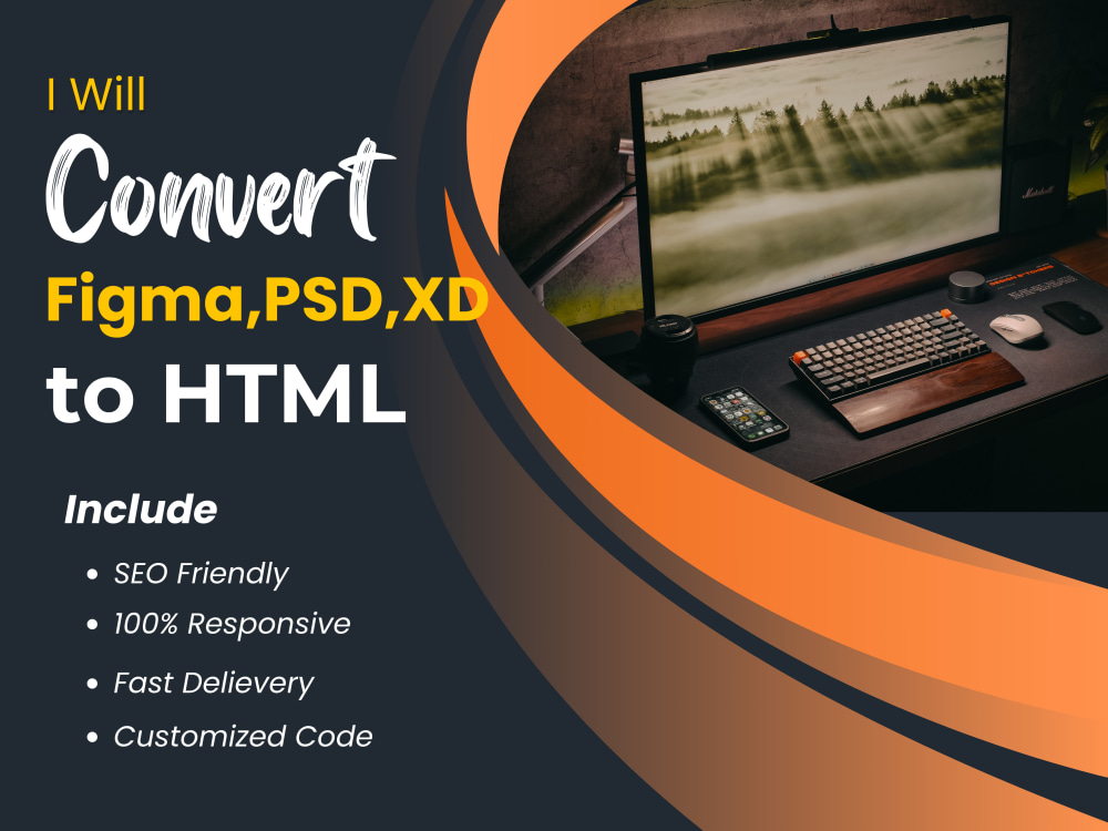 100% Responsive Figma/PSD/XD to HTML | Upwork
