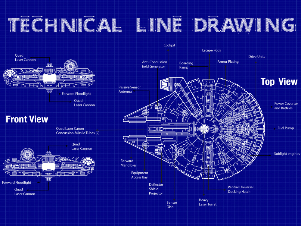 Precise Technical Illustrations,Line art, Blueprints & Product Sketches ...