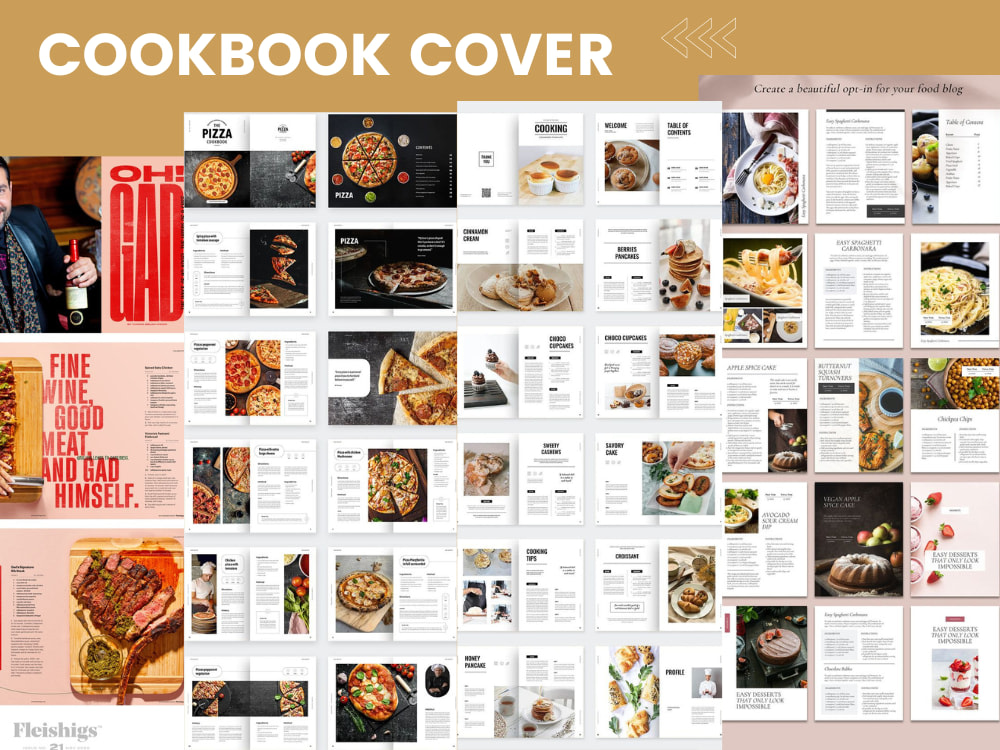 Unique Cookbook design, recipe design, Book cover, Layout design | Upwork