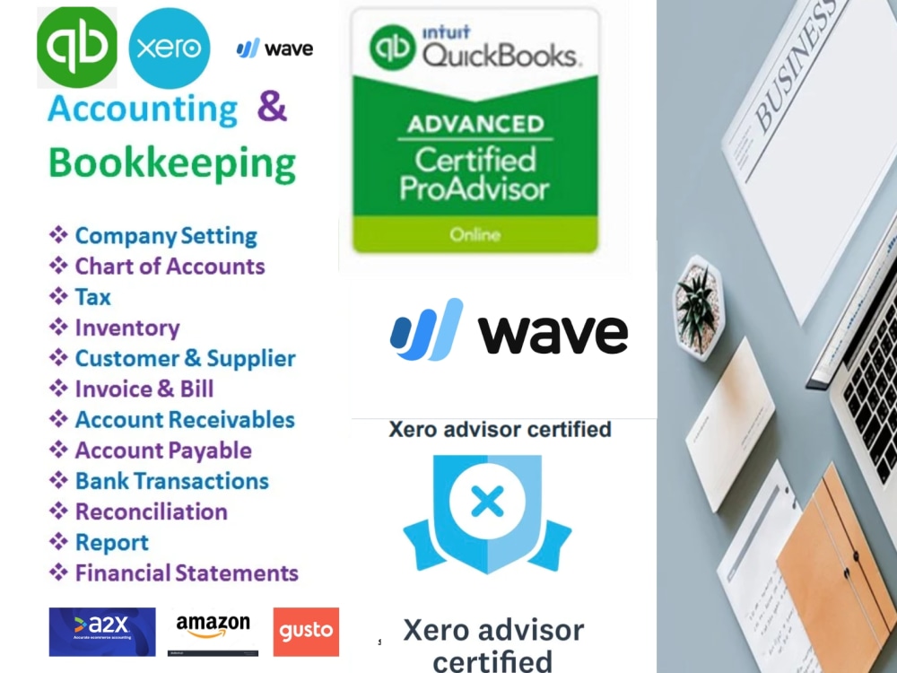 Bookkeeping, clean up, set up in QuickBooks Online, Xero and Wave. | Upwork
