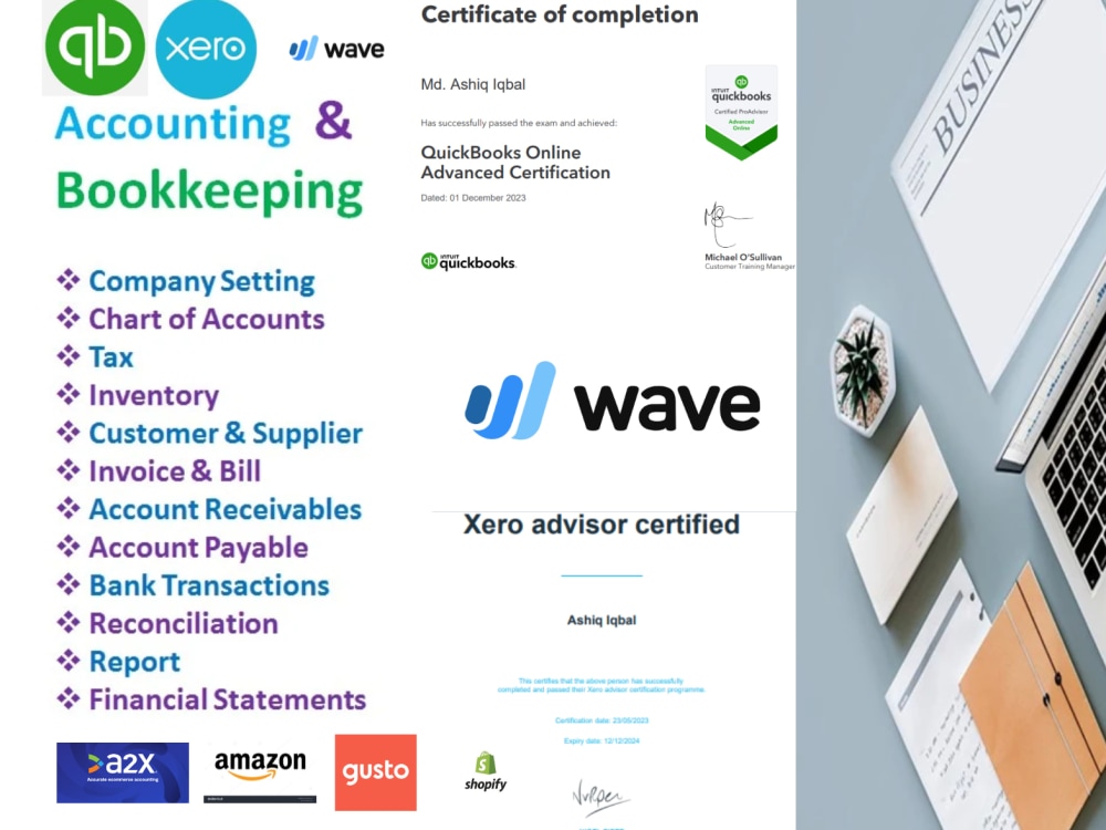 Bookkeeping, clean up, set up in QuickBooks Online, Xero and Wave. | Upwork