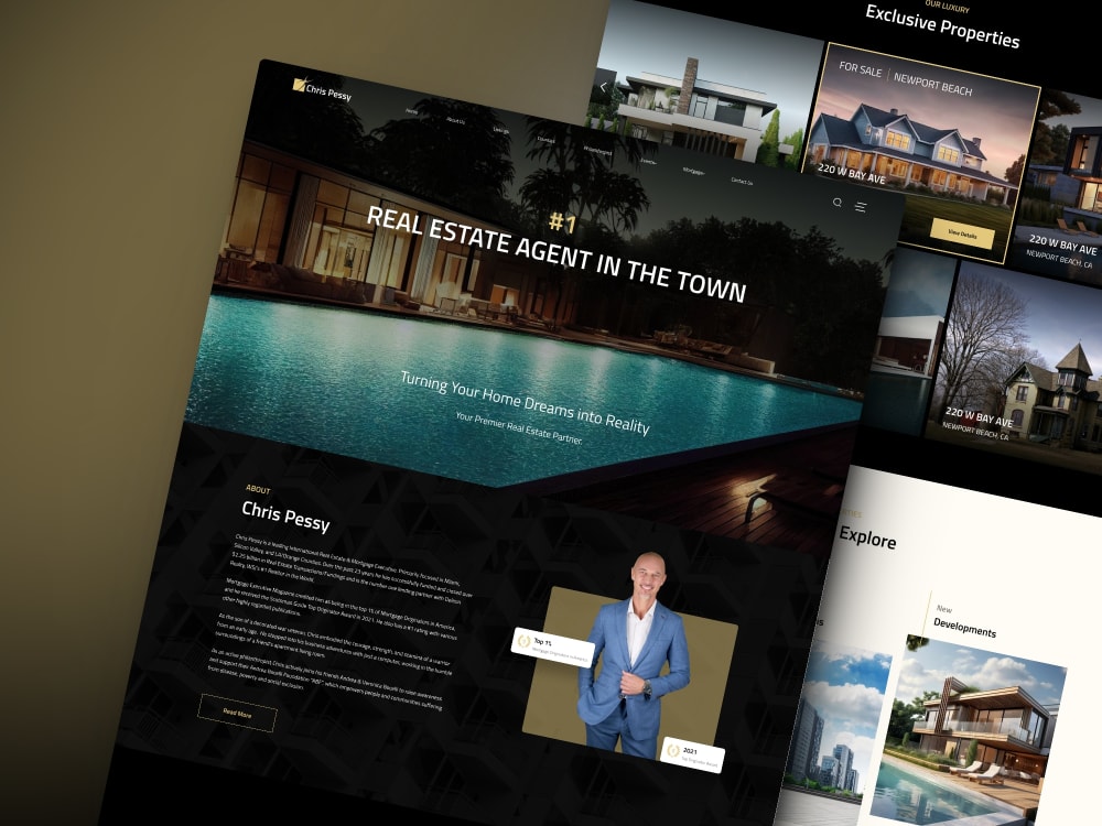 A clean & modern Real Estate Website Design / Landing Page in Figma or ...