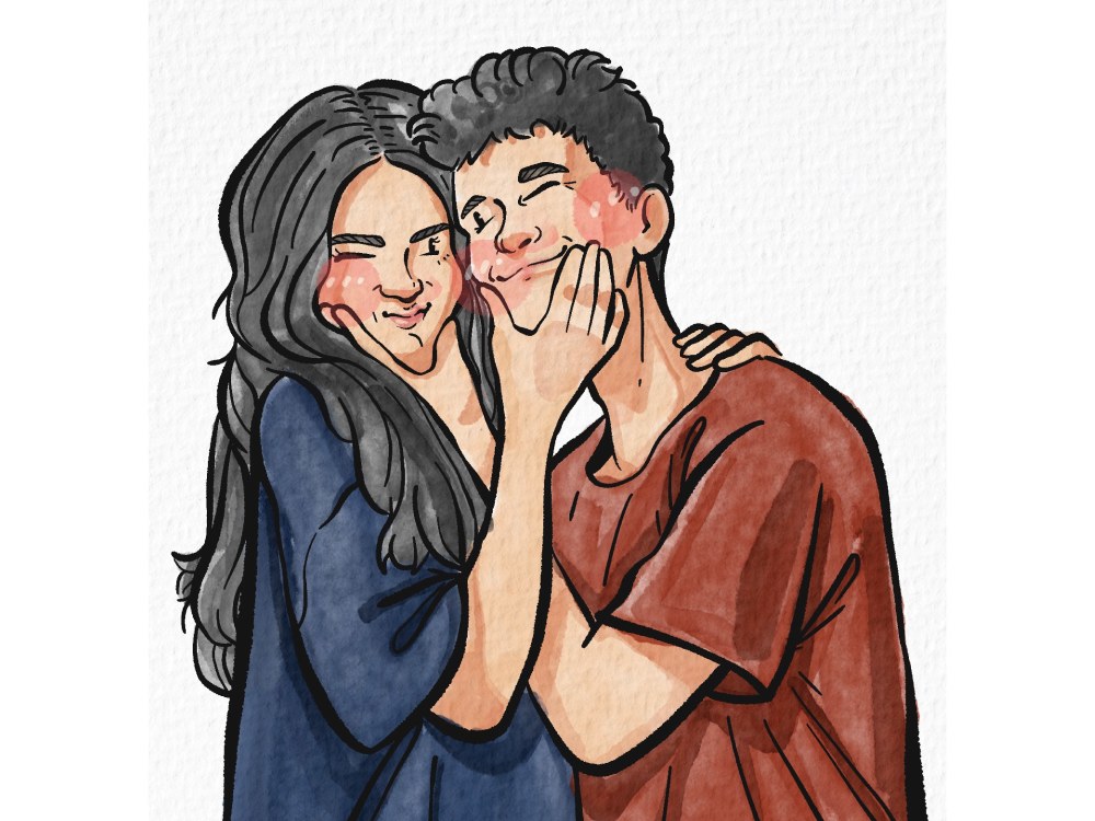 Custom Couple Illustration In A Watercolor Style | Upwork