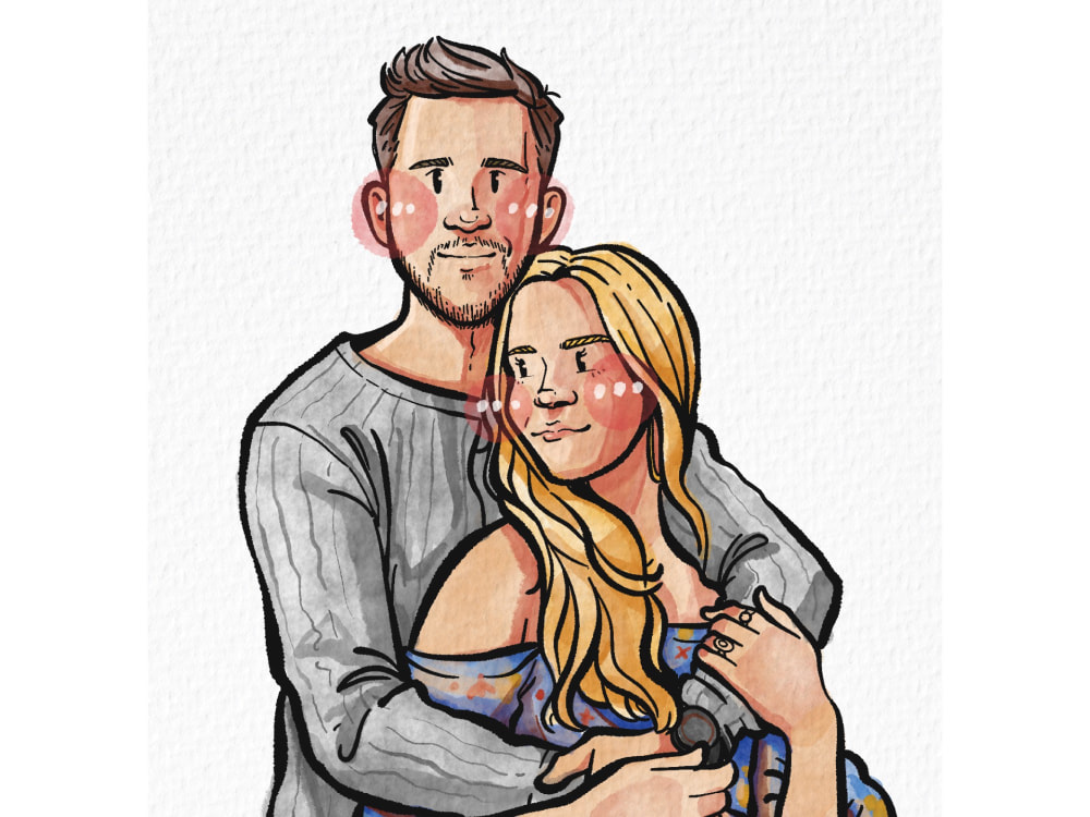 Custom Couple Illustration In A Watercolor Style | Upwork