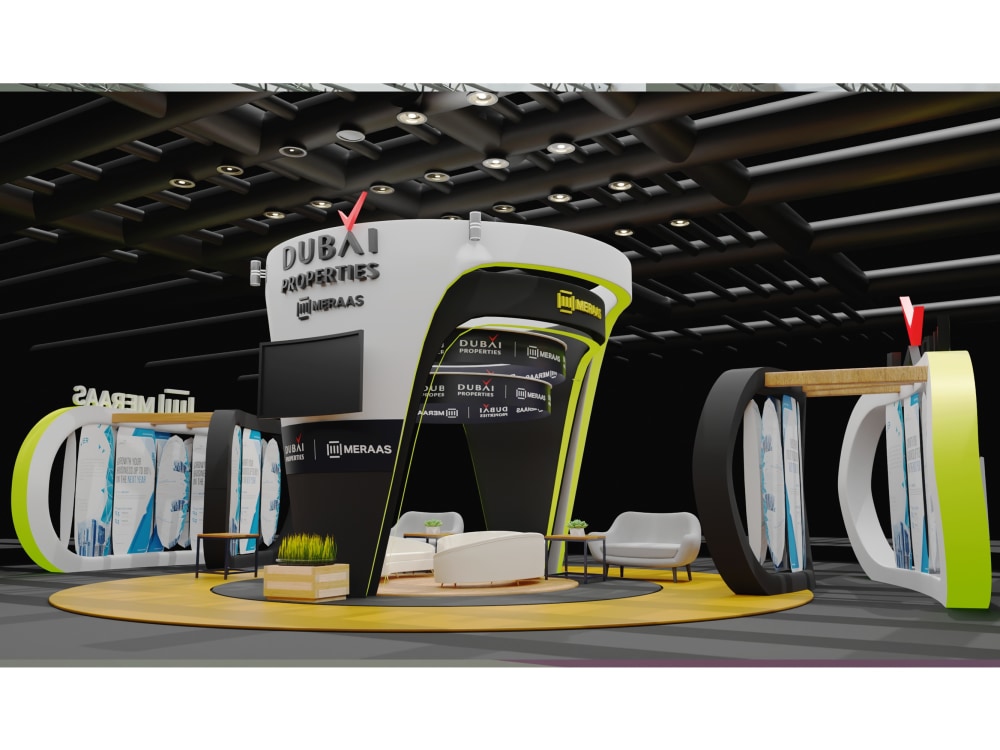 3d render exhibition booth design with Unlimited Revisions | Upwork