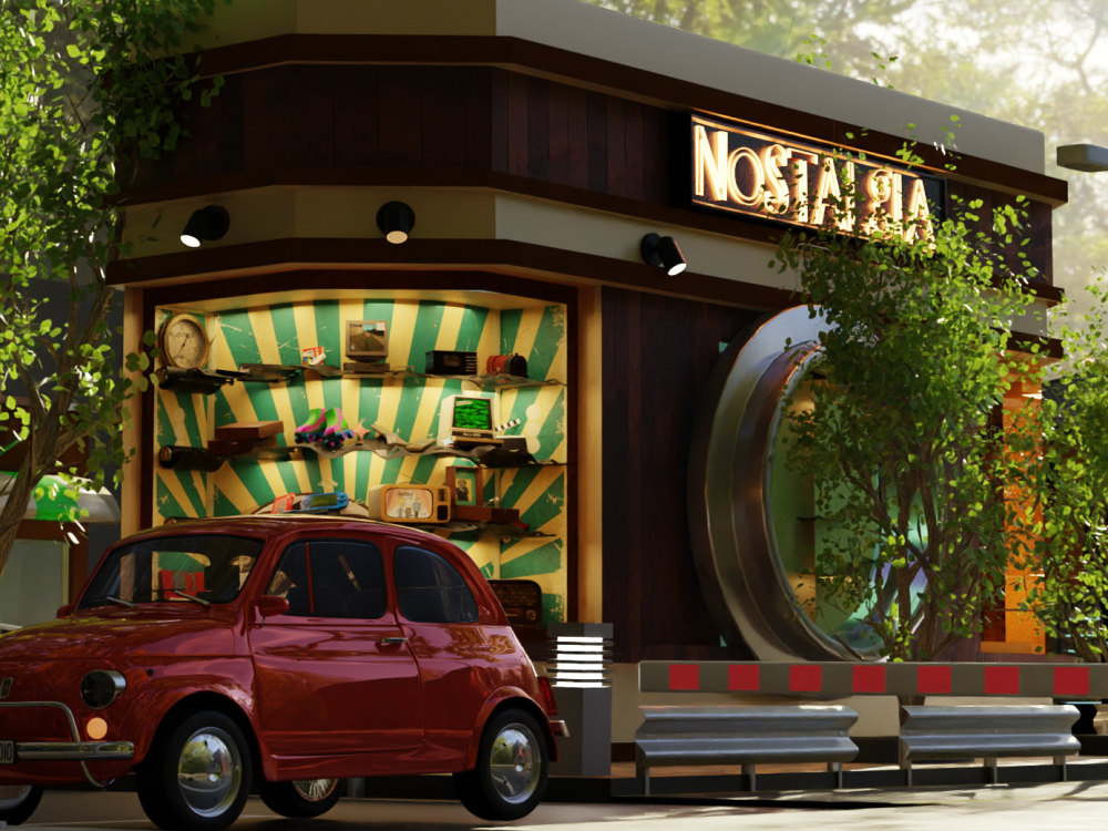 3d render street store design with 3d render animation- Unlimited ...