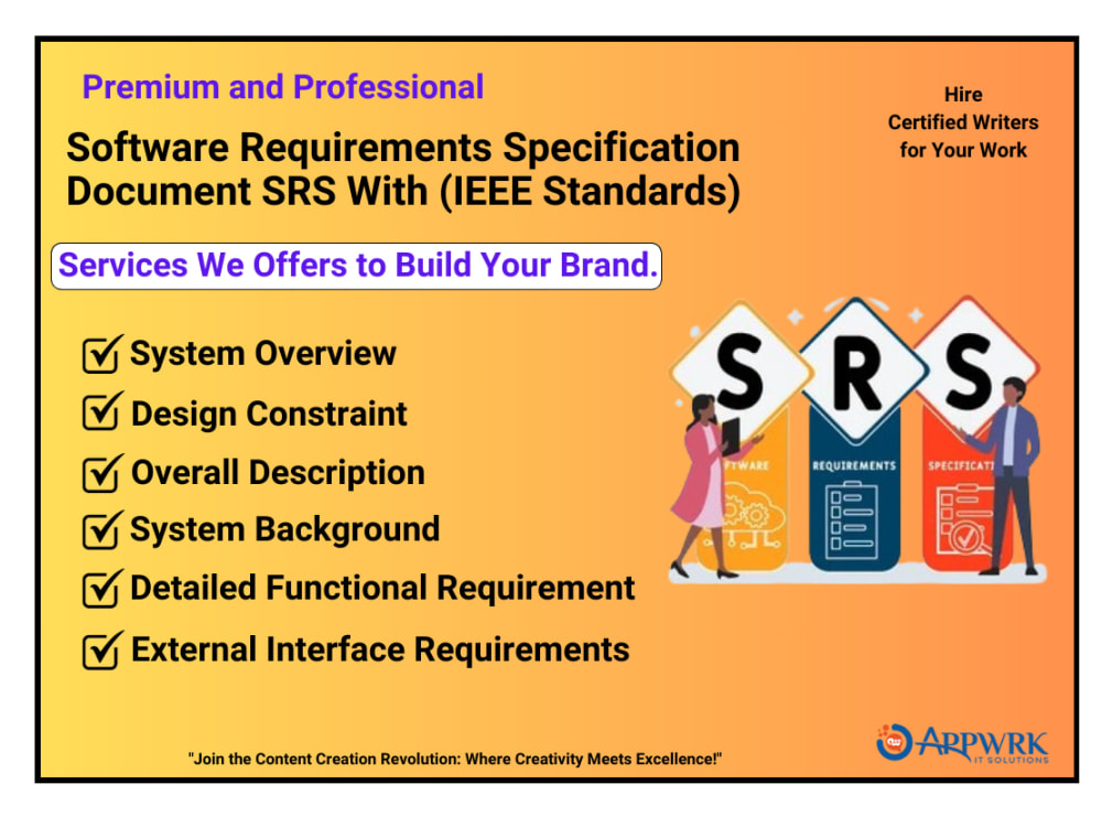 Software Requirements Specifications Srs Document Technical Requirements Upwork