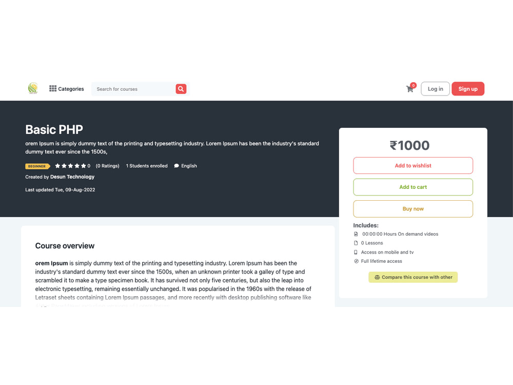 Course Selling Platform Like Unacademy and Udemy | Upwork
