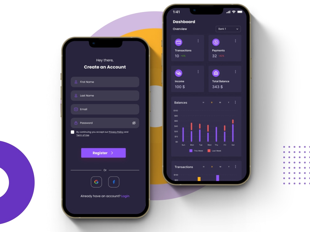 Modern UI/UX design for mobile application | iOS & Android | App Wireframe | Upwork