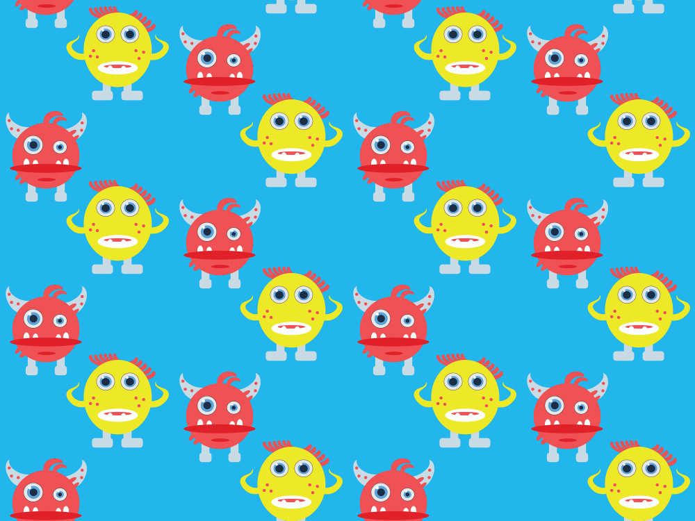 Cartoon style repeat seamless pattern for fabric, textile printing | Upwork