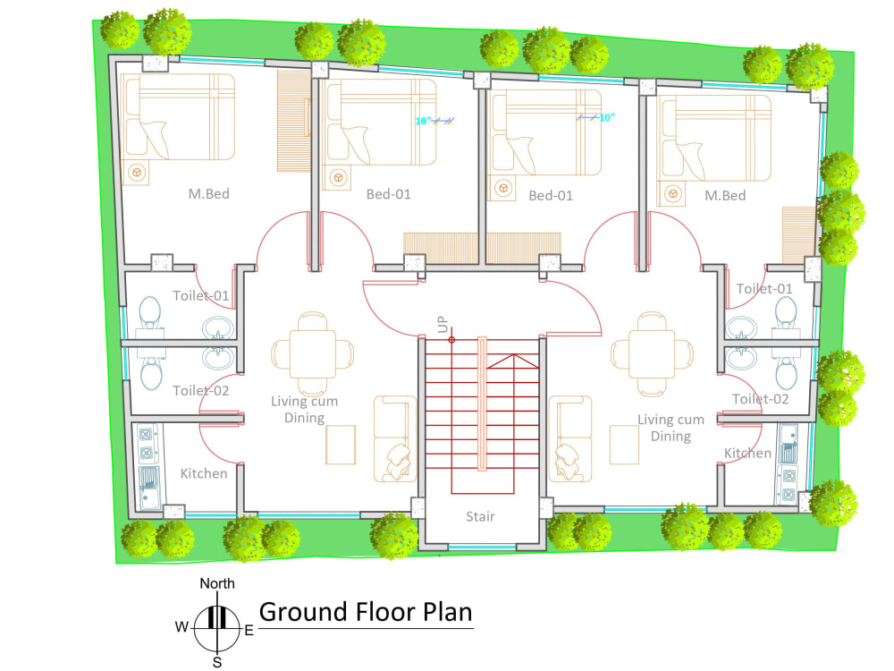 2d floor plan, furniture, textured plan for real estate | Upwork