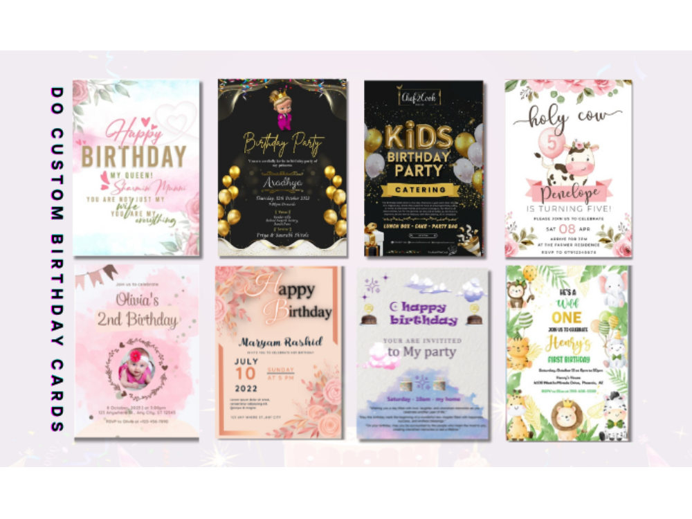 Unique birthday invitation card | Upwork