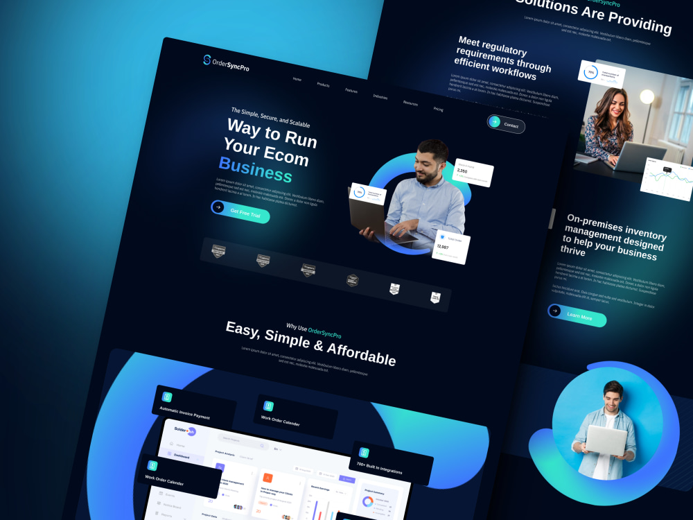 A clean SAAS Landing Page Design in Figma or PSD | Upwork