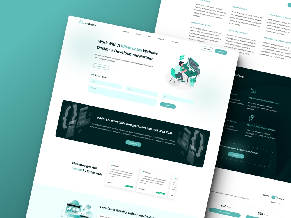 A clean & modern Agency Website UX/UI Design / Landing Page in Figma or ...