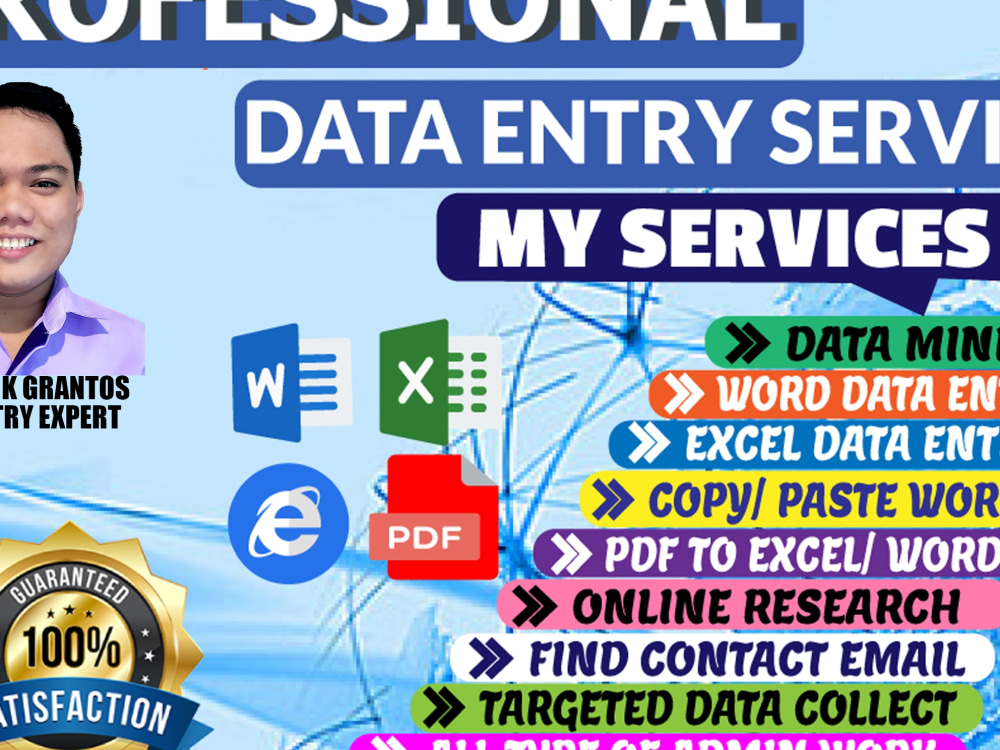 Data entry, web scraping, typing, copy paste, web research | Upwork