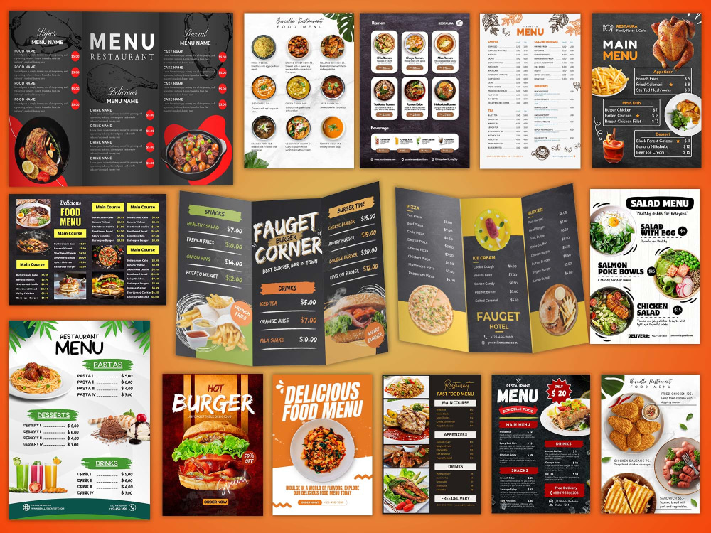 Attractive Restaurant menu design, food flyer or digital menu design ...