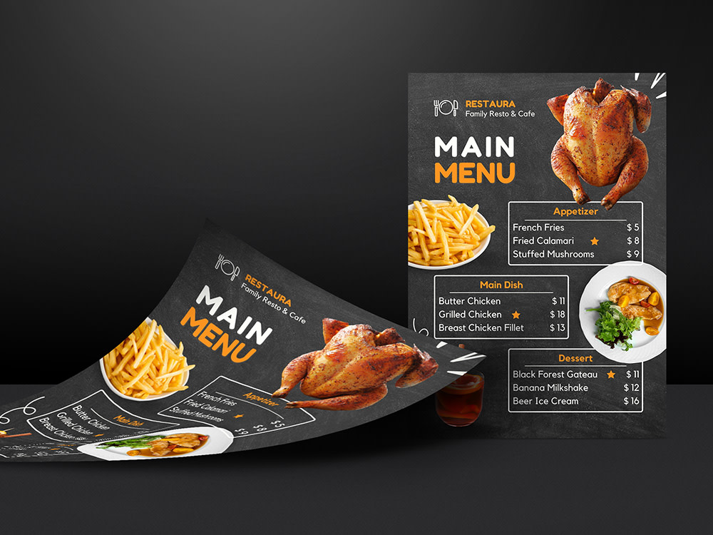 Attractive Restaurant menu design, food flyer or digital menu design ...