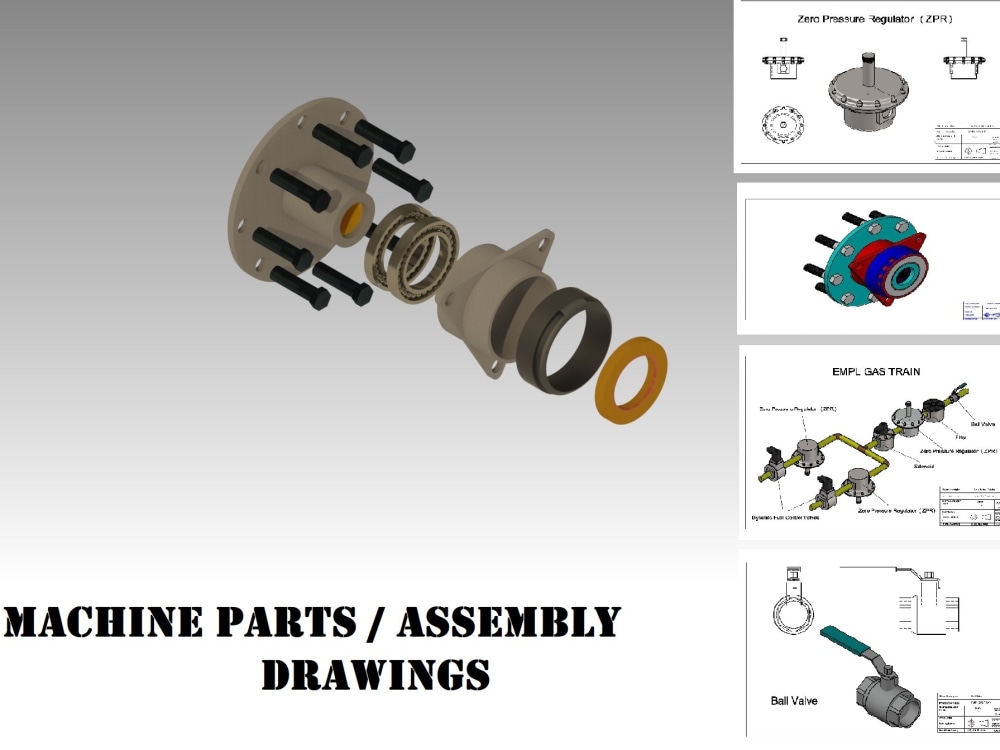 Machine Parts 2D Engineering Drawings and 3D Models | Upwork