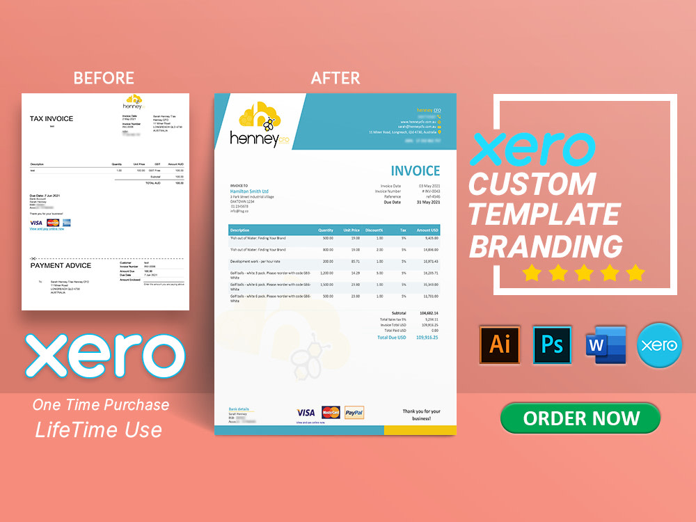 Xero custom template branding design | Upwork