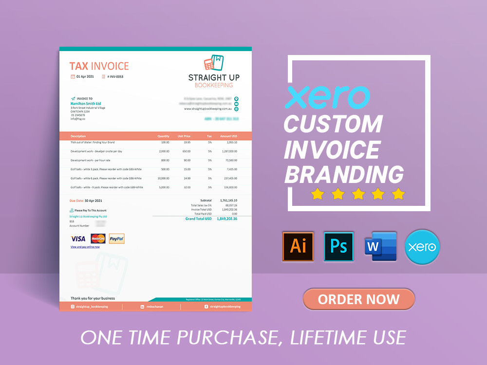 Xero custom invoice template design | Upwork