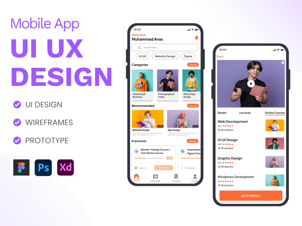 UI UX mobile app screens for android and ios in figma | Upwork