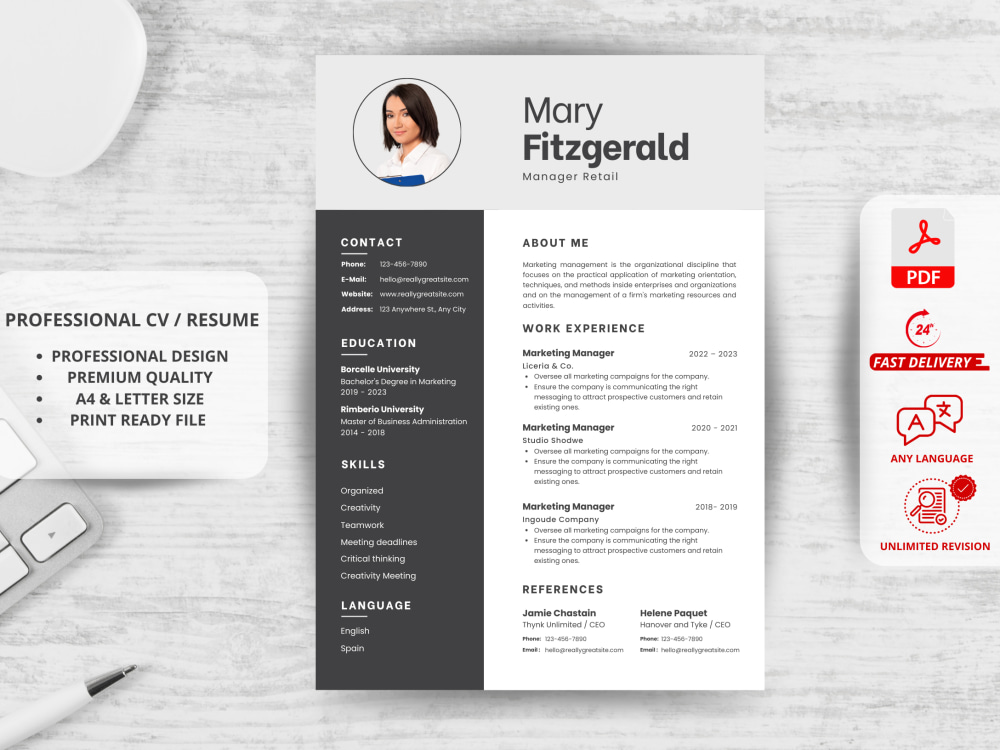 A Professional CV, Cover Letter, High-quality Curriculum | Upwork