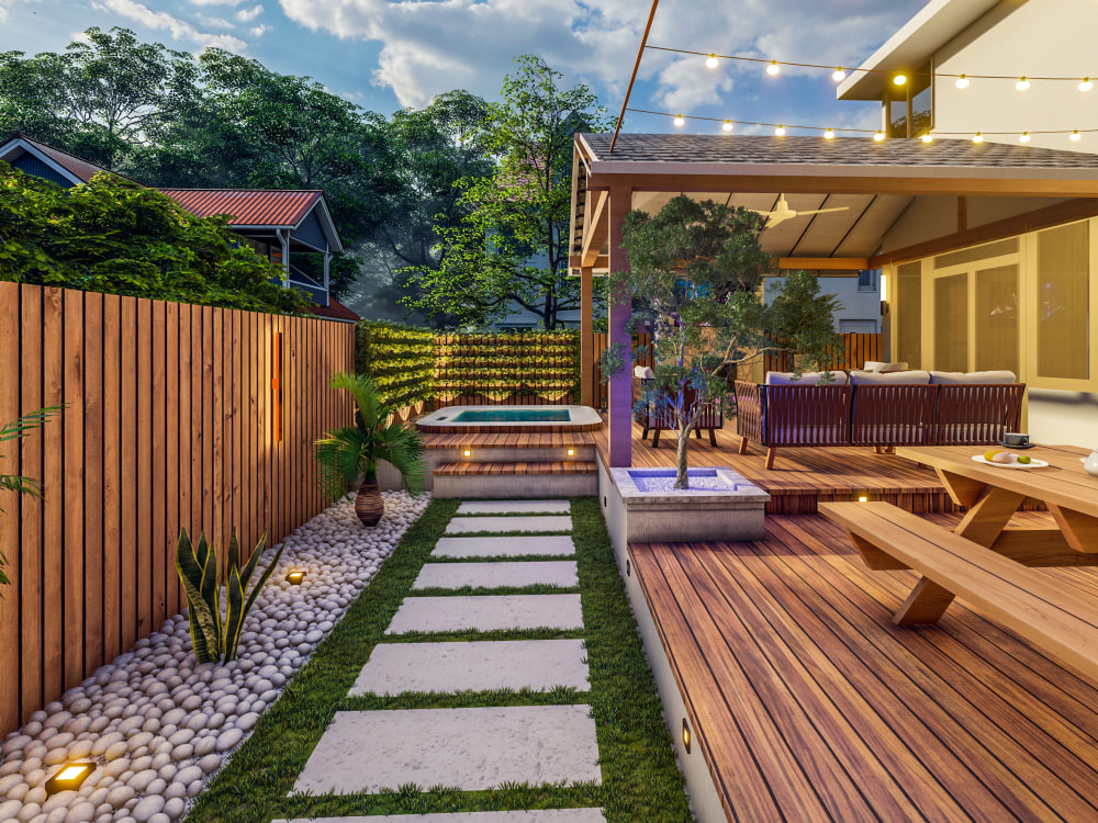 A fantastic backyard design, garden 3d, site plan | Upwork