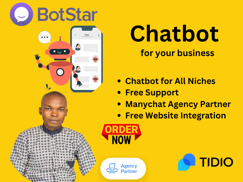 Chatbot for social media platforms, website using manychat, chatfuel, tidio | Upwork