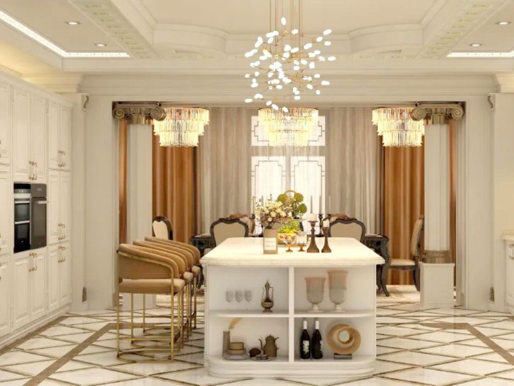 4K kitchen Modern design | 6k, 360 panorama view | Realistic 3d ...