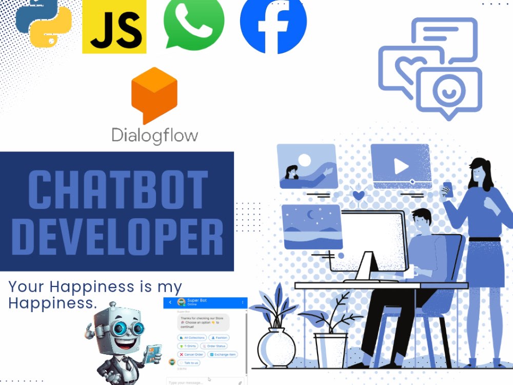 Ai chatbot for your website integrate chatgpt using dialogflow. | Upwork