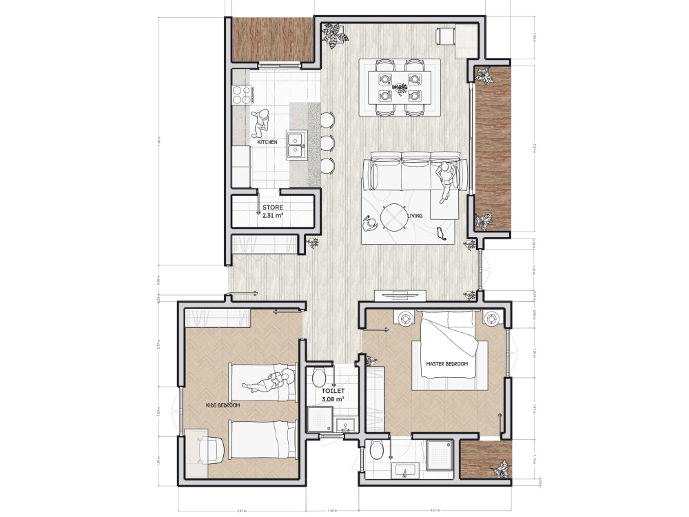 Layout & floor plan with enhanced graphics, including furniture ...