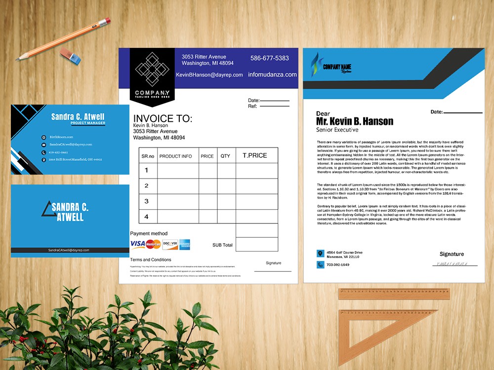 Professional letterhead, price list, rate list, or invoice design | Upwork