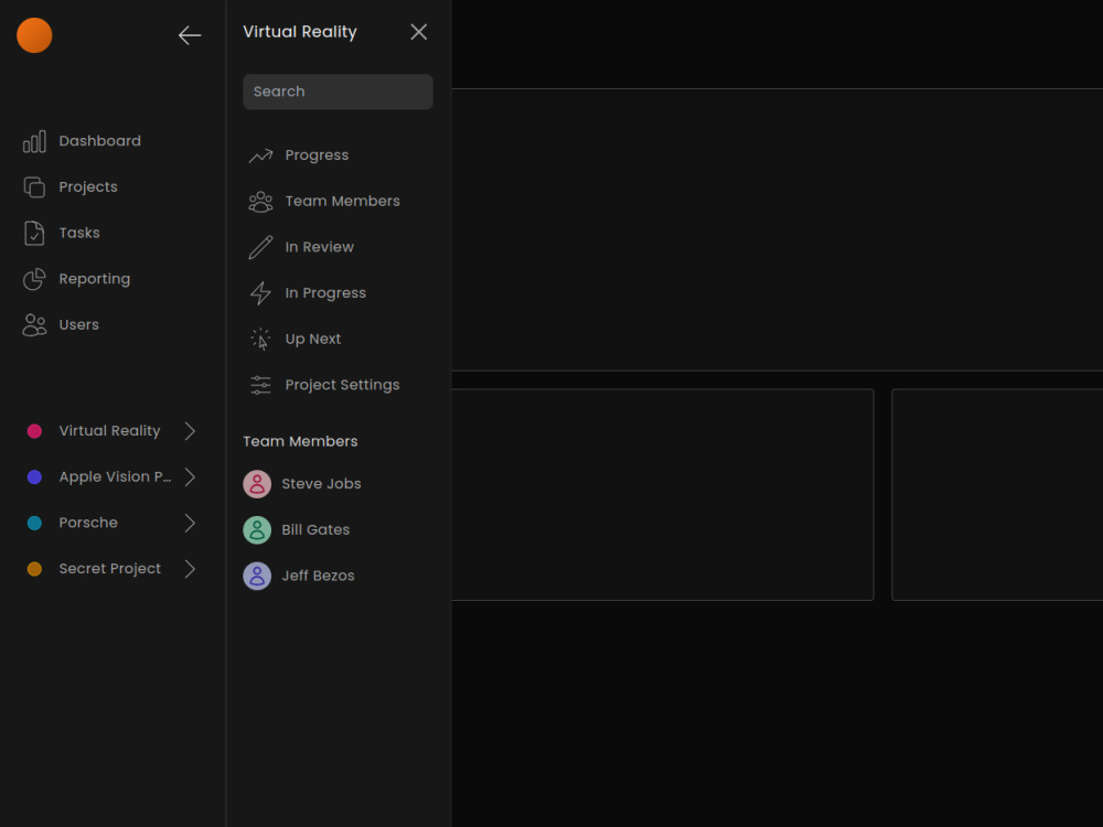 A dashboard featuring animated sidebars for enhanced user interaction. | Upwork