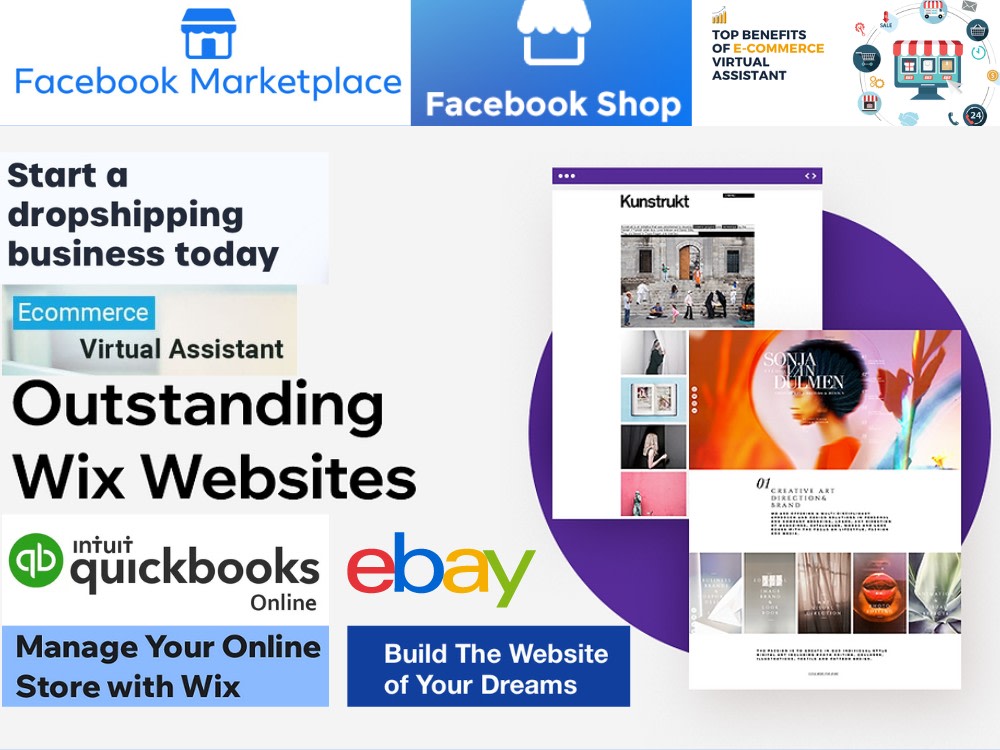 Wix Virtual Assistant, E-commerce Store Management, Quickbook, Ebay ...