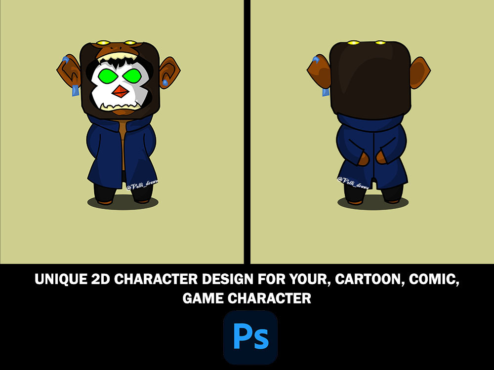 A unique 2d character design for your, Cartoon, Comic, Game character ...