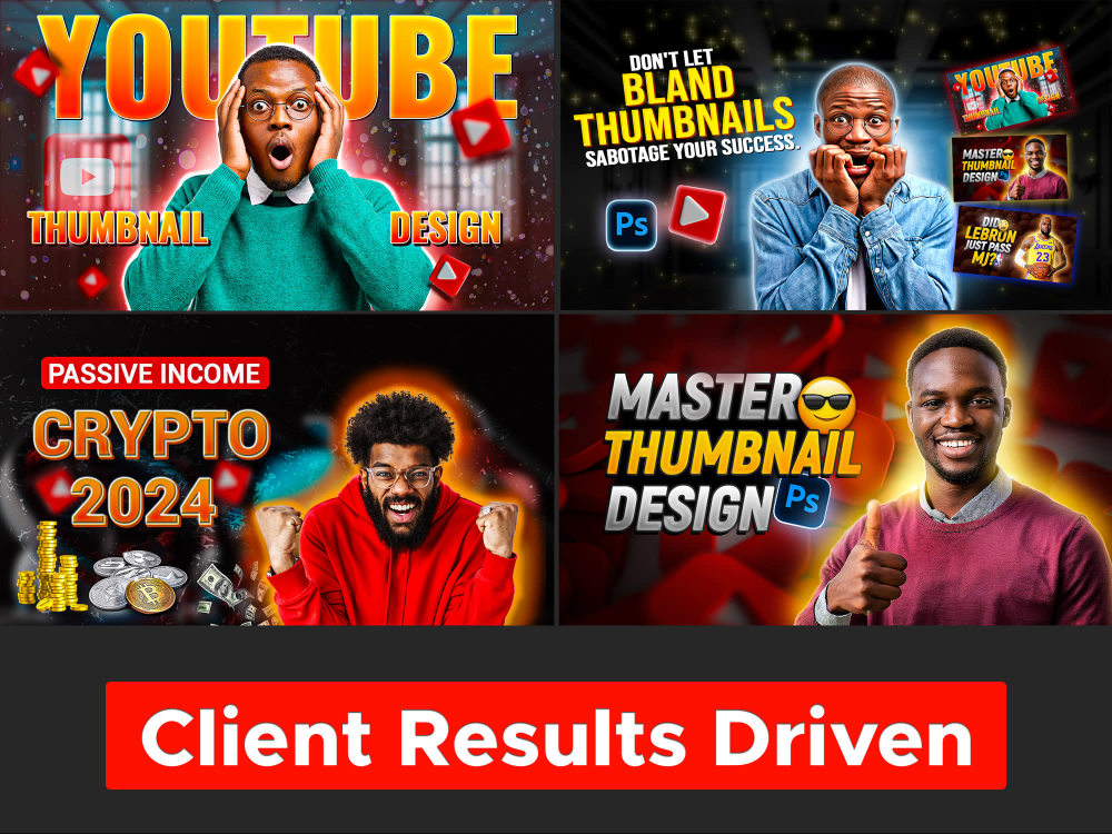 Professional Custom YouTube Thumbnail Designs. Increase Video Views/Clicks | Upwork