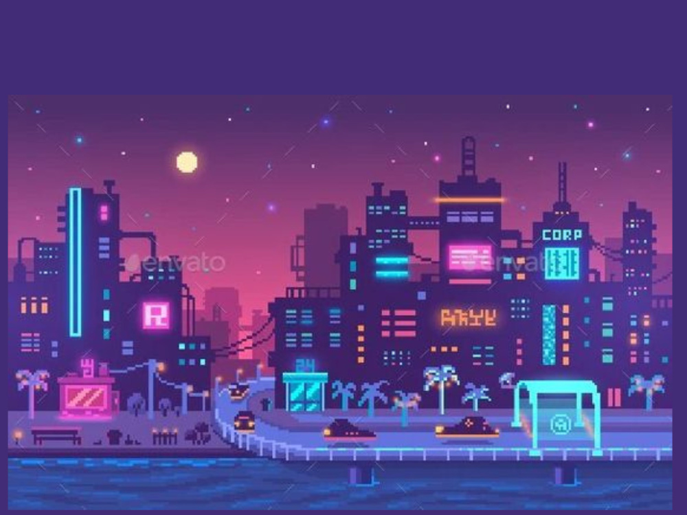 Pixel art background, landscape animation, scene, pixel tilesets | Upwork