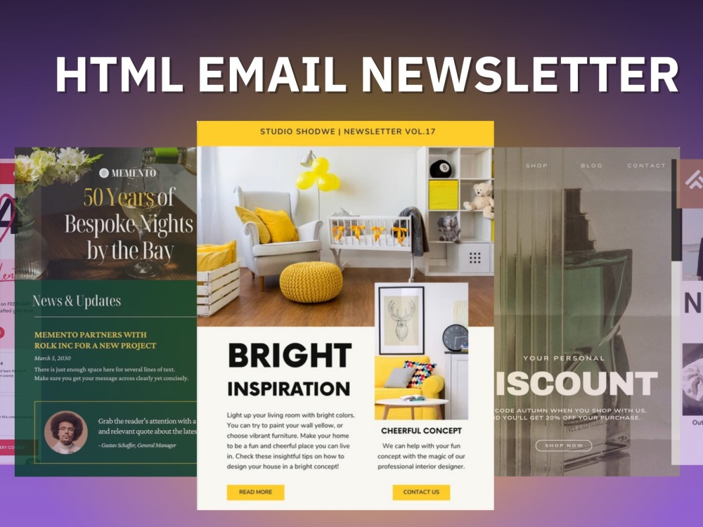 Engaging html email template | Upwork