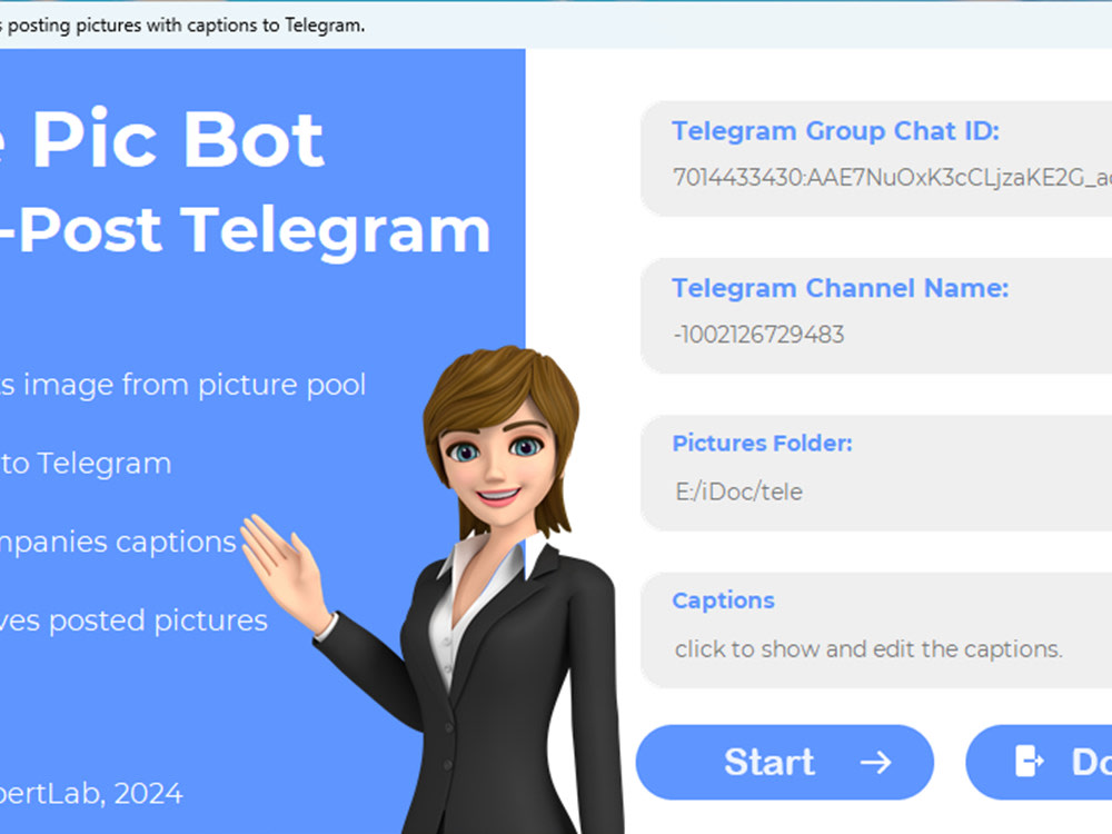 Automatically Post Pictures to Telegram with Captions | Upwork