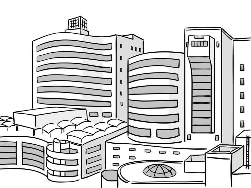 Line drawing of the building | Upwork