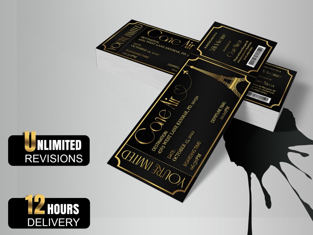 Awesome ticket designs and invitations | Upwork