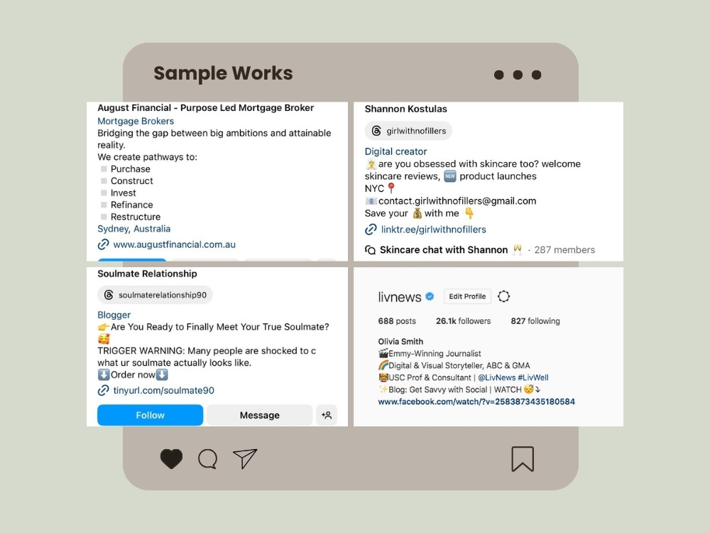 Eye catchy bio for gain more followers | Instagram /LinkedIn /webiste ...