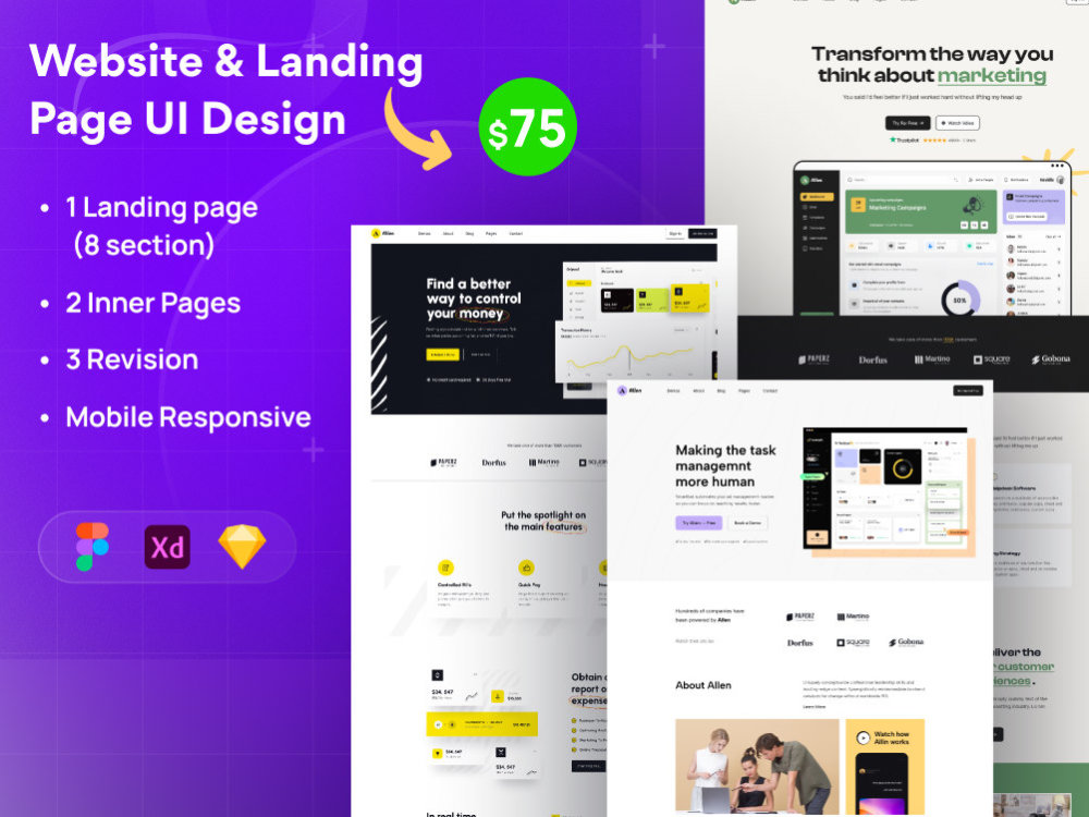 Responsive & Professional Websites, Effective Landing Page UI Design ...