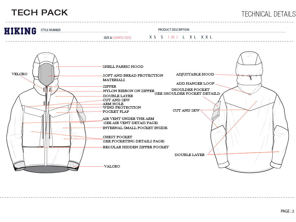A detailed outerwear Tech Pack | Upwork
