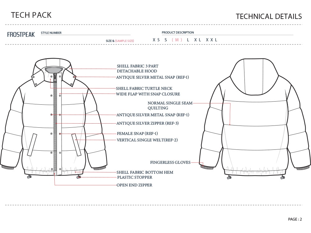 A detailed outerwear Tech Pack | Upwork