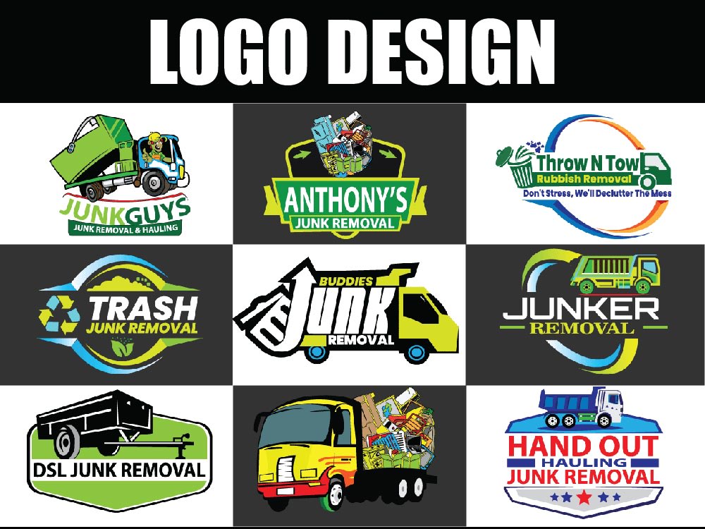 A junk removal, hauling, rubbish waste removal logo design | Upwork