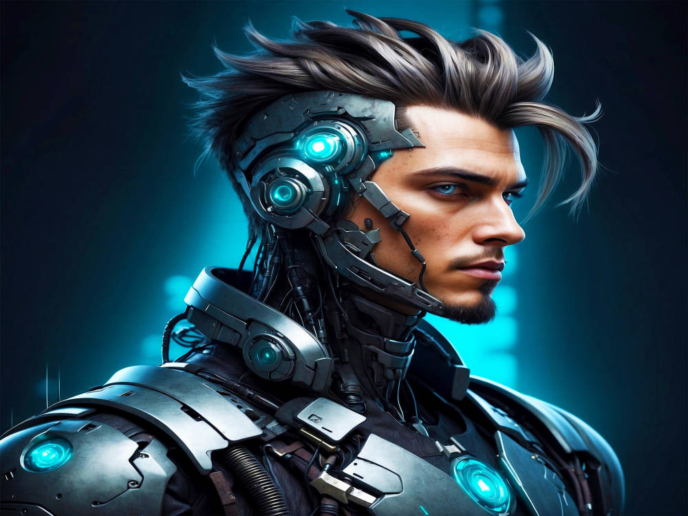 HQ character Design Cyborg Portrait | AI Generated Cyberpunk ...