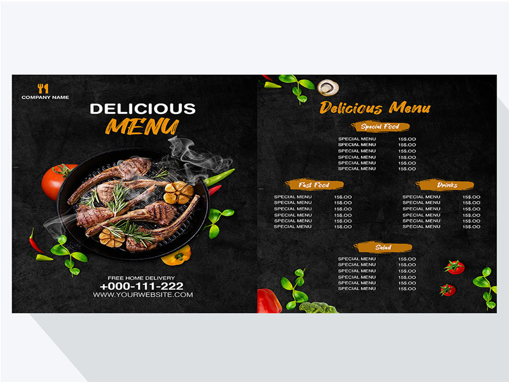 An amazing takeaway menu, café menu or restaurant menu design | Upwork