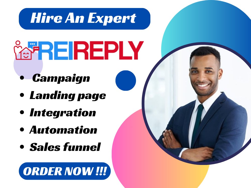 A REI Reply funnel, GHL sales funnel, and a REI Reply account setup ...
